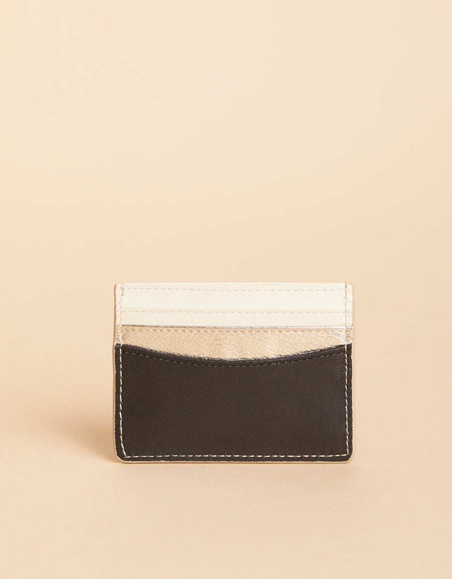 Card Holder Black Gold Colorblock