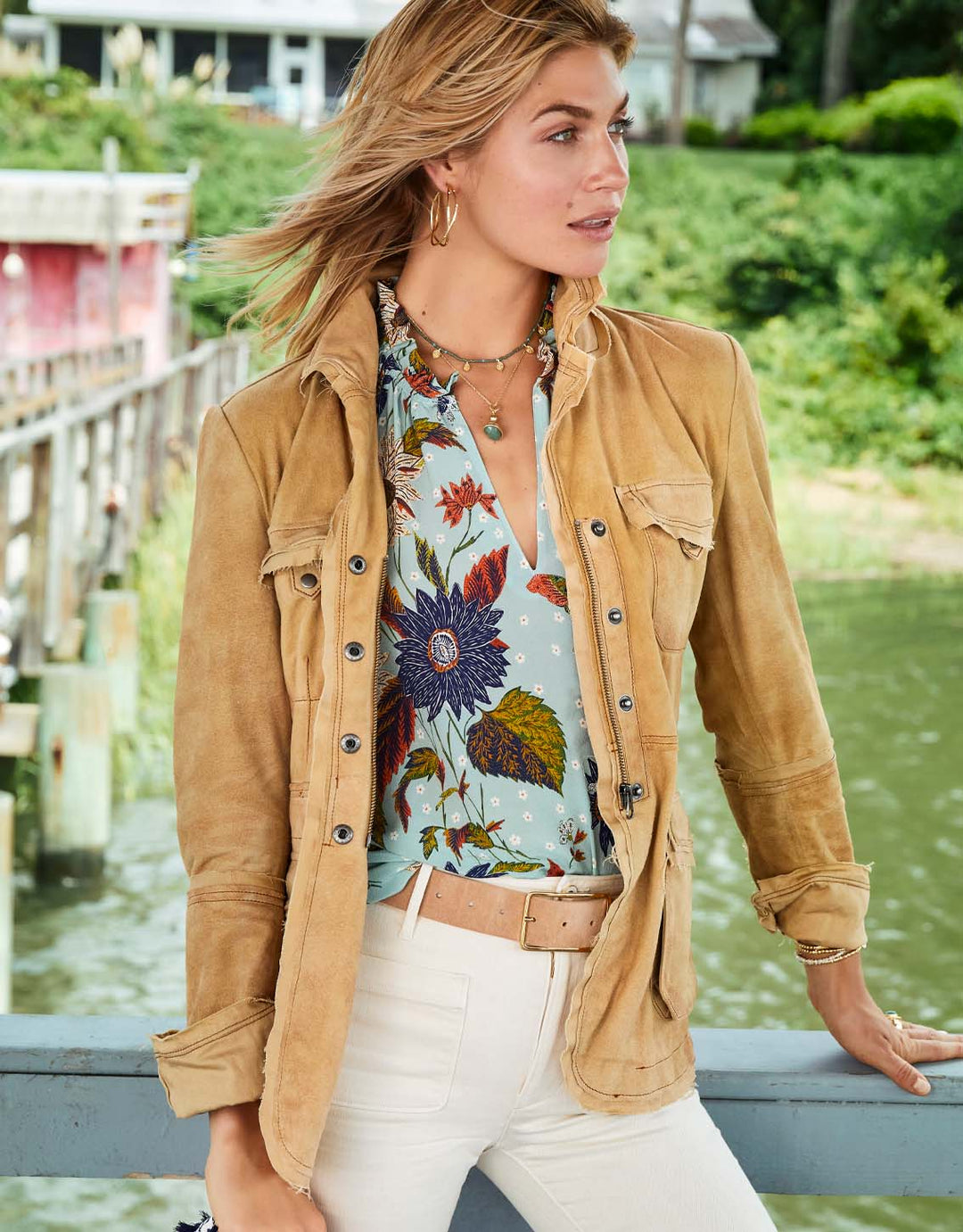 Meryl Waxed Suede Jacket Chamois