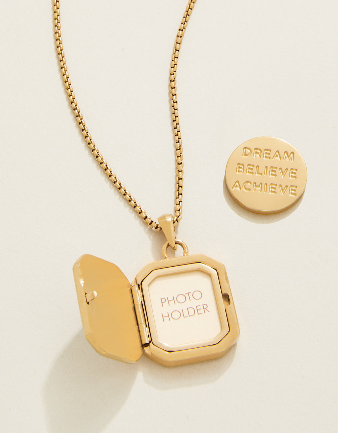 Mini Window Locket Necklace 18" Mother-of-Pearl