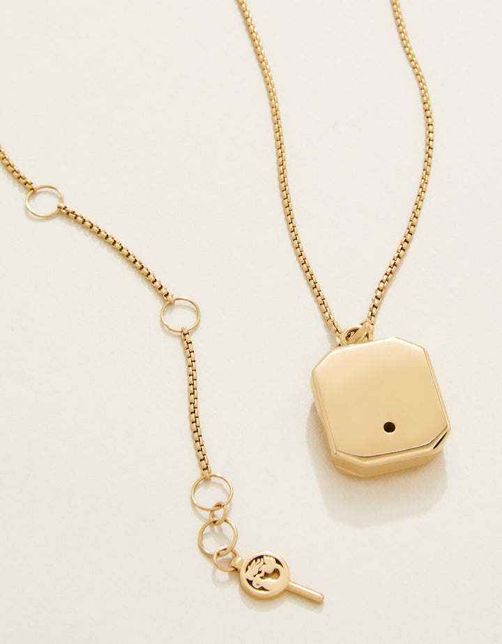 Mini Window Locket Necklace 18" Mother-of-Pearl