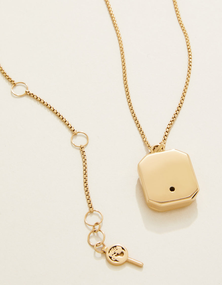 Mini Window Locket Necklace 18" Mother-of-Pearl