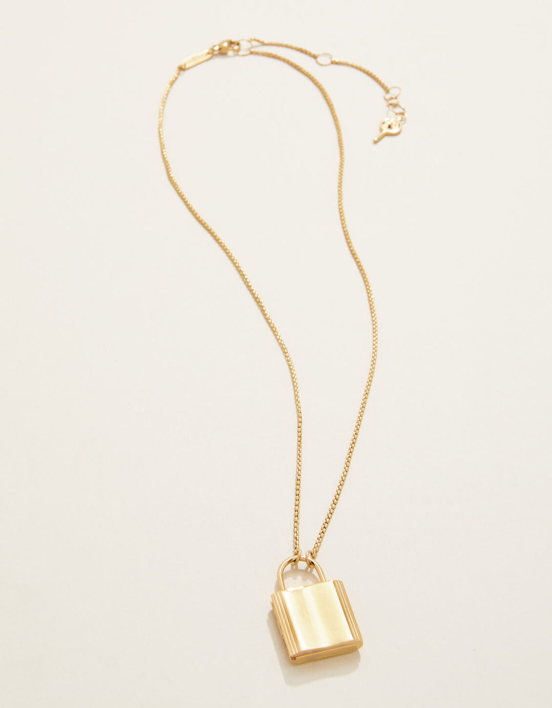 Mini Padlock Locket Necklace 18" Gold