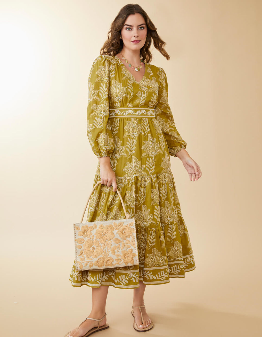 Nicolette Midi Dress Calm Waters Schiffli