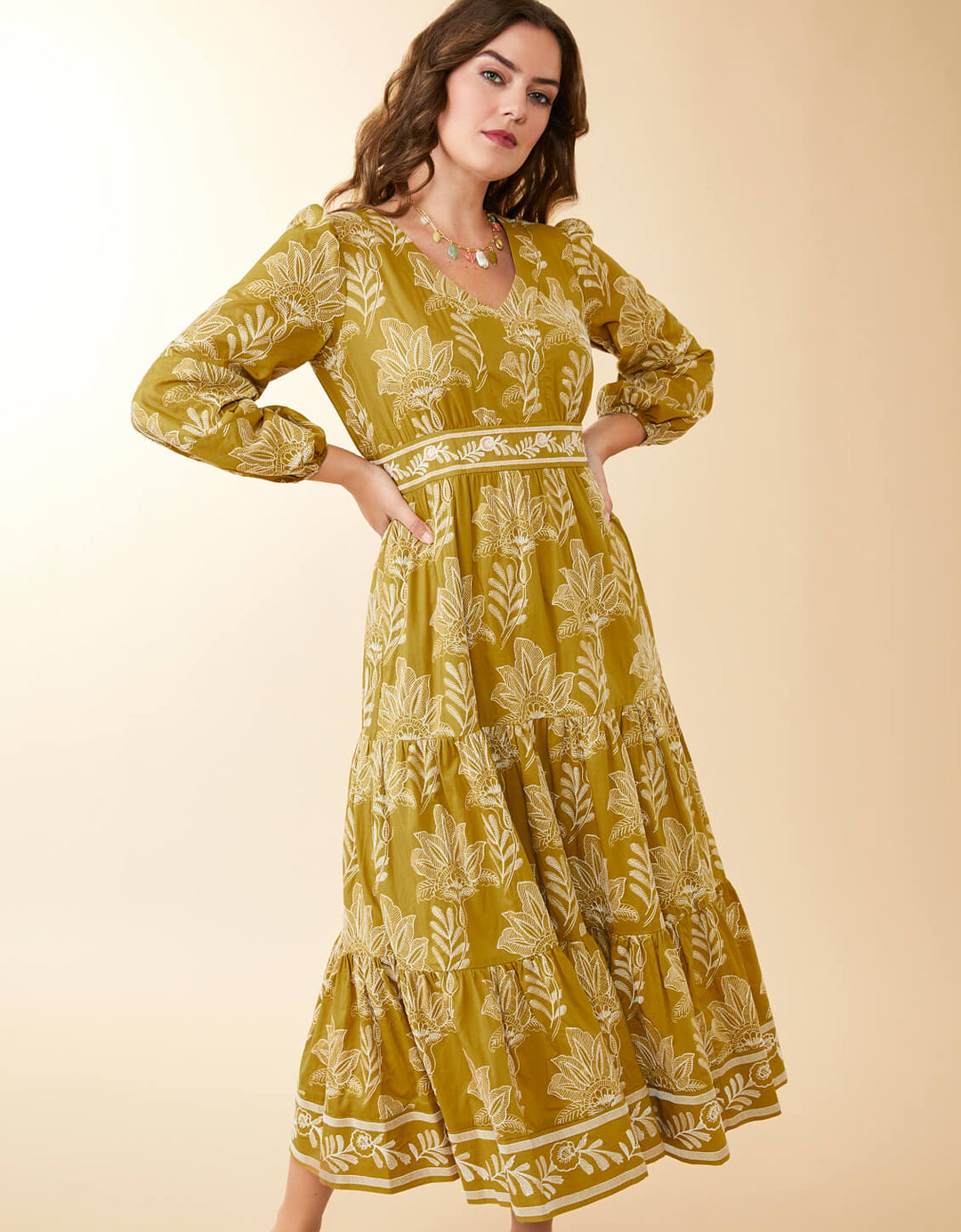 Nicolette Midi Dress Calm Waters Schiffli