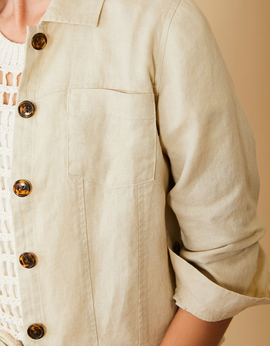 Avalon Linen Jacket Flax
