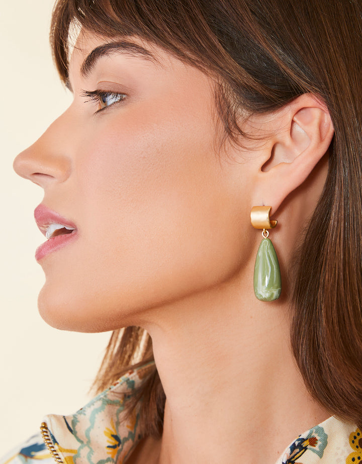 Dew Drop Earrings Frosty Green