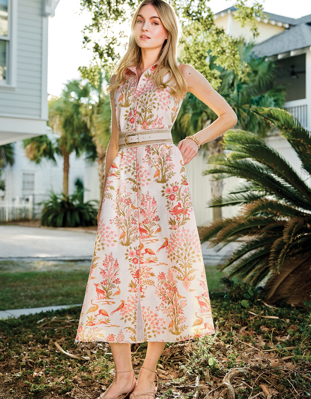 Renee Shirt Dress Castillo Toile Cream