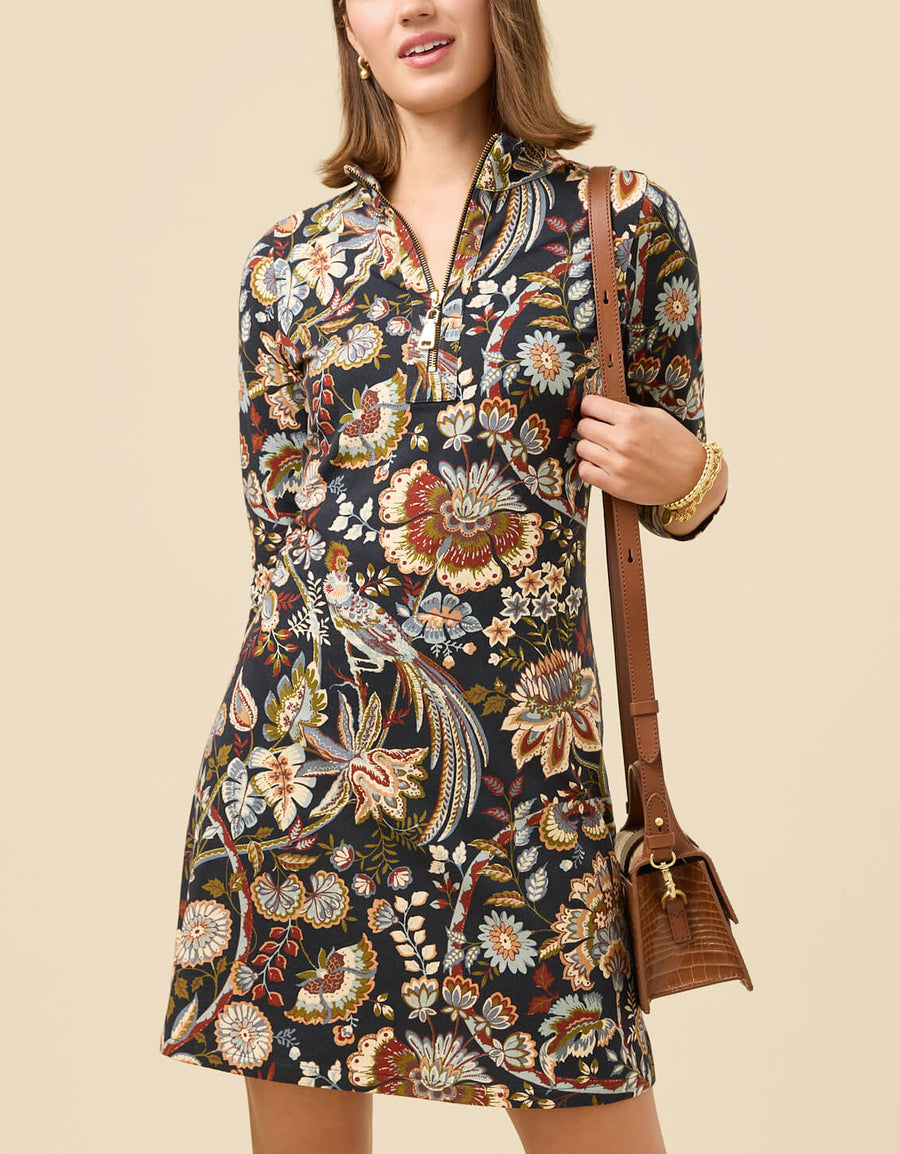 Nora Half-Zip Dress Guerard Estate Bird