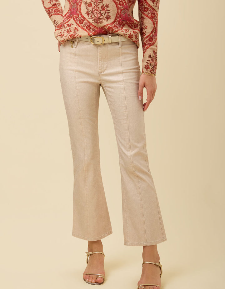 Mallory Kick Flare Jean Metallic Champagne
