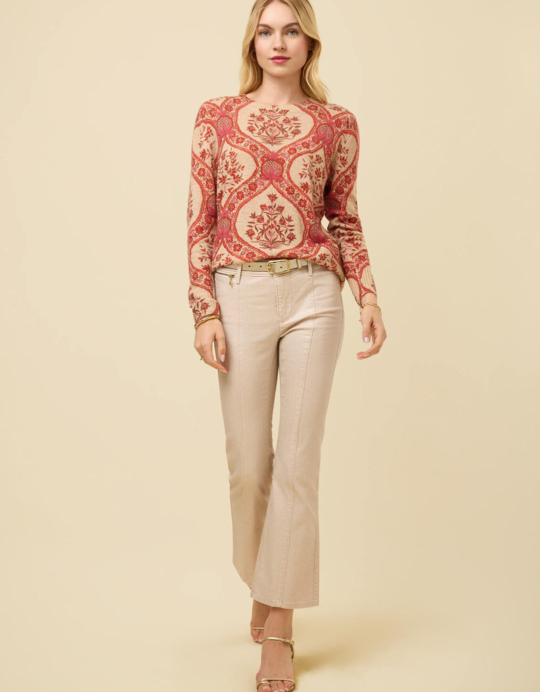 Mallory Kick Flare Jean Metallic Champagne