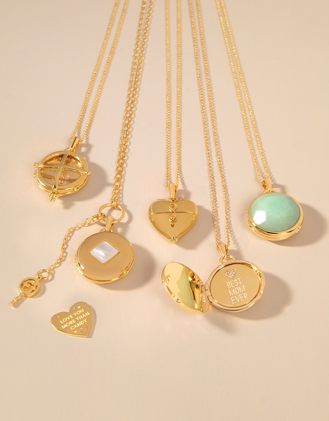Round Locket Slide Necklace 28" Pearlescent Diamond