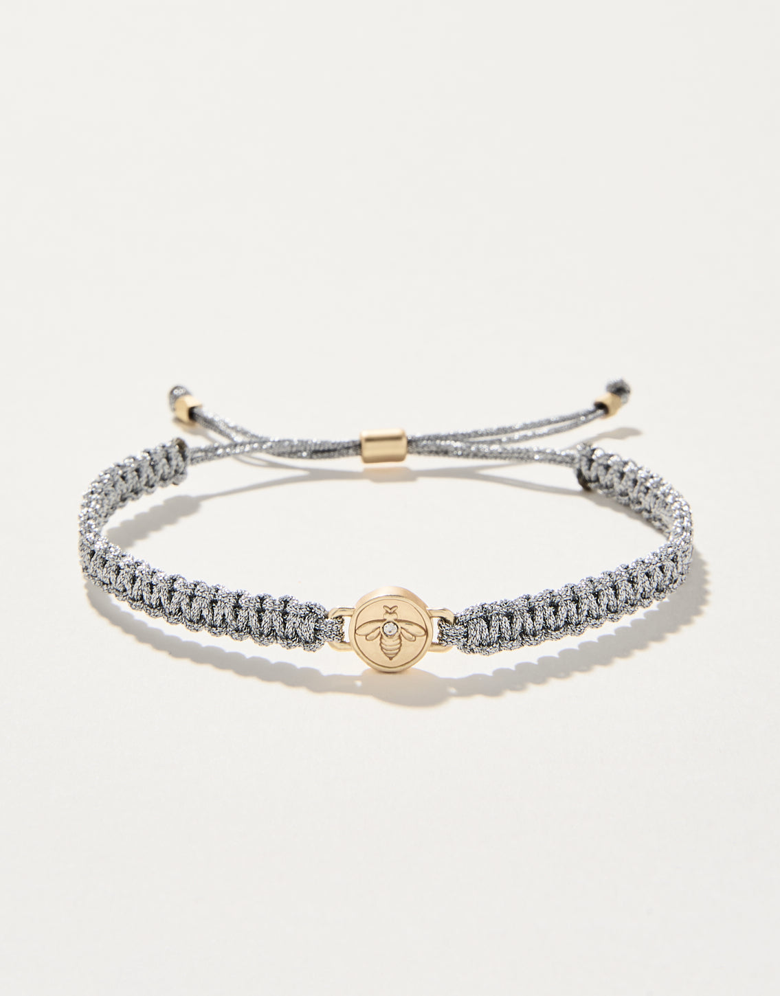 Friendship Bracelet Metallic Silver/Bee