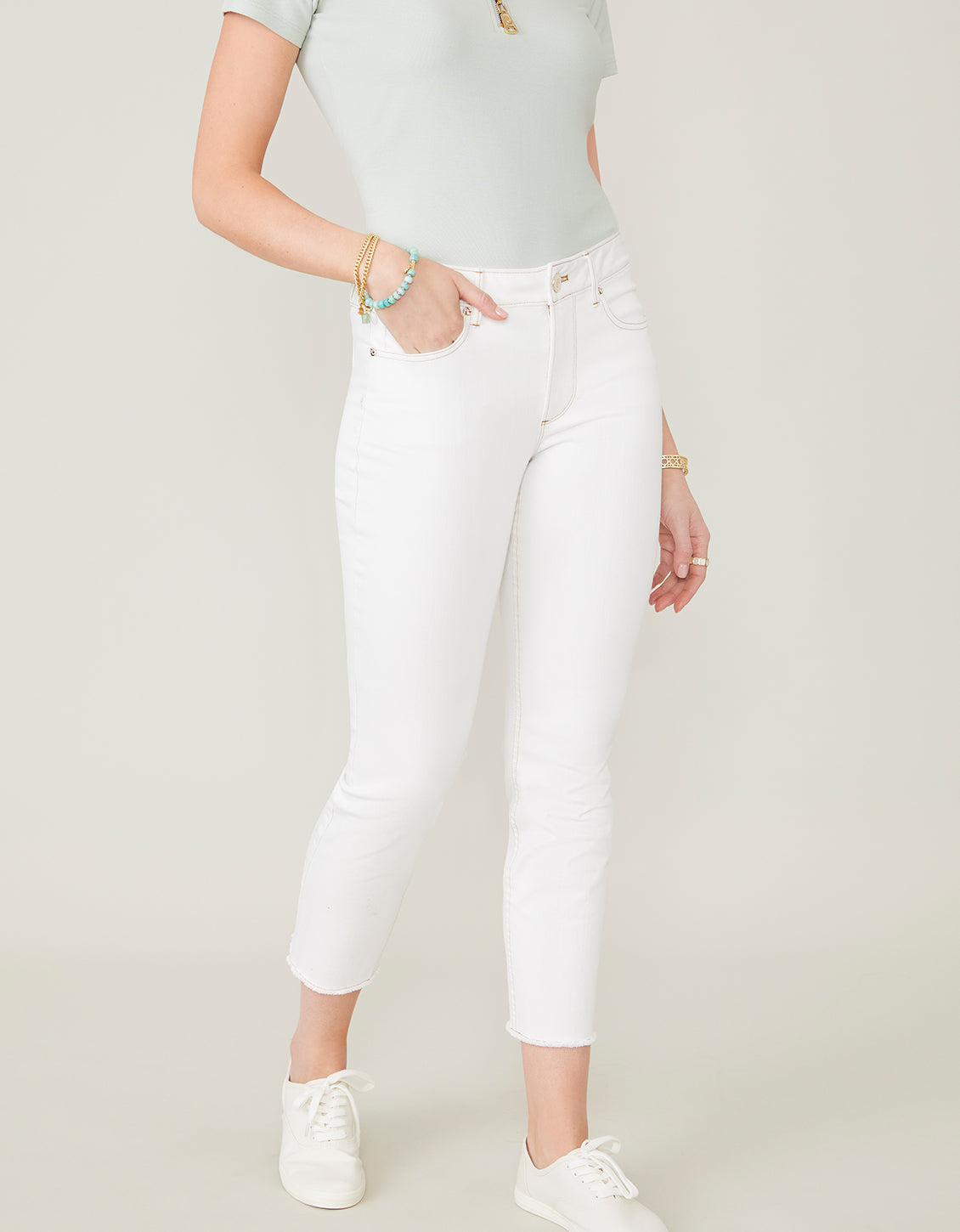 Ellington Slim Jean Pearl White