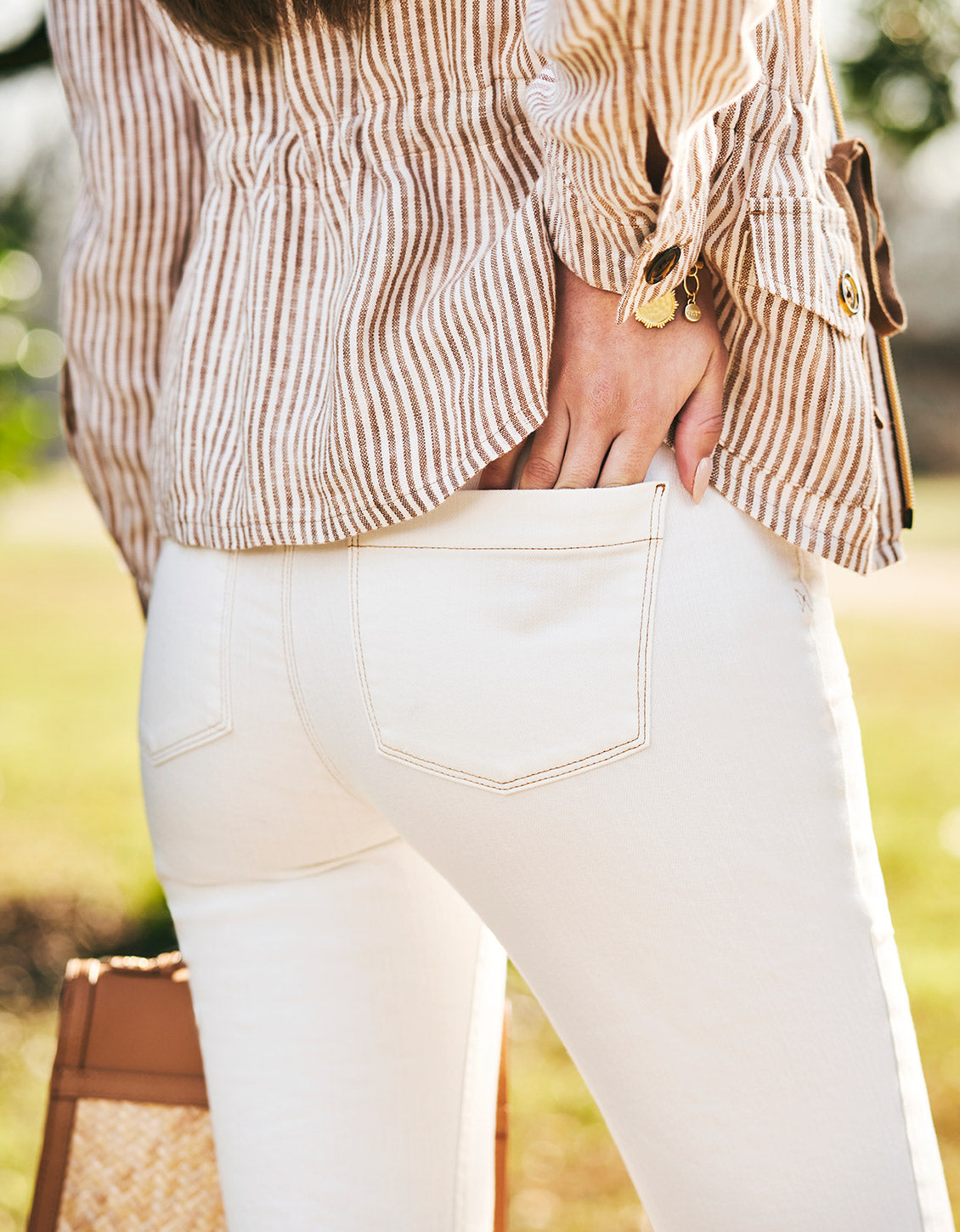 Ellington Slim Jean Pearl White