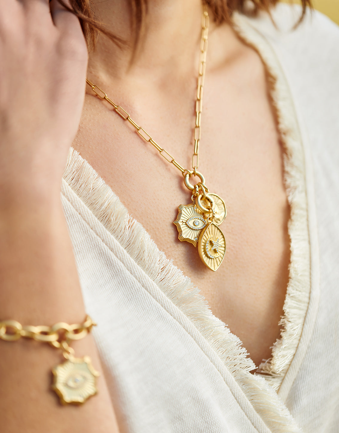 Long Link Charm Necklace