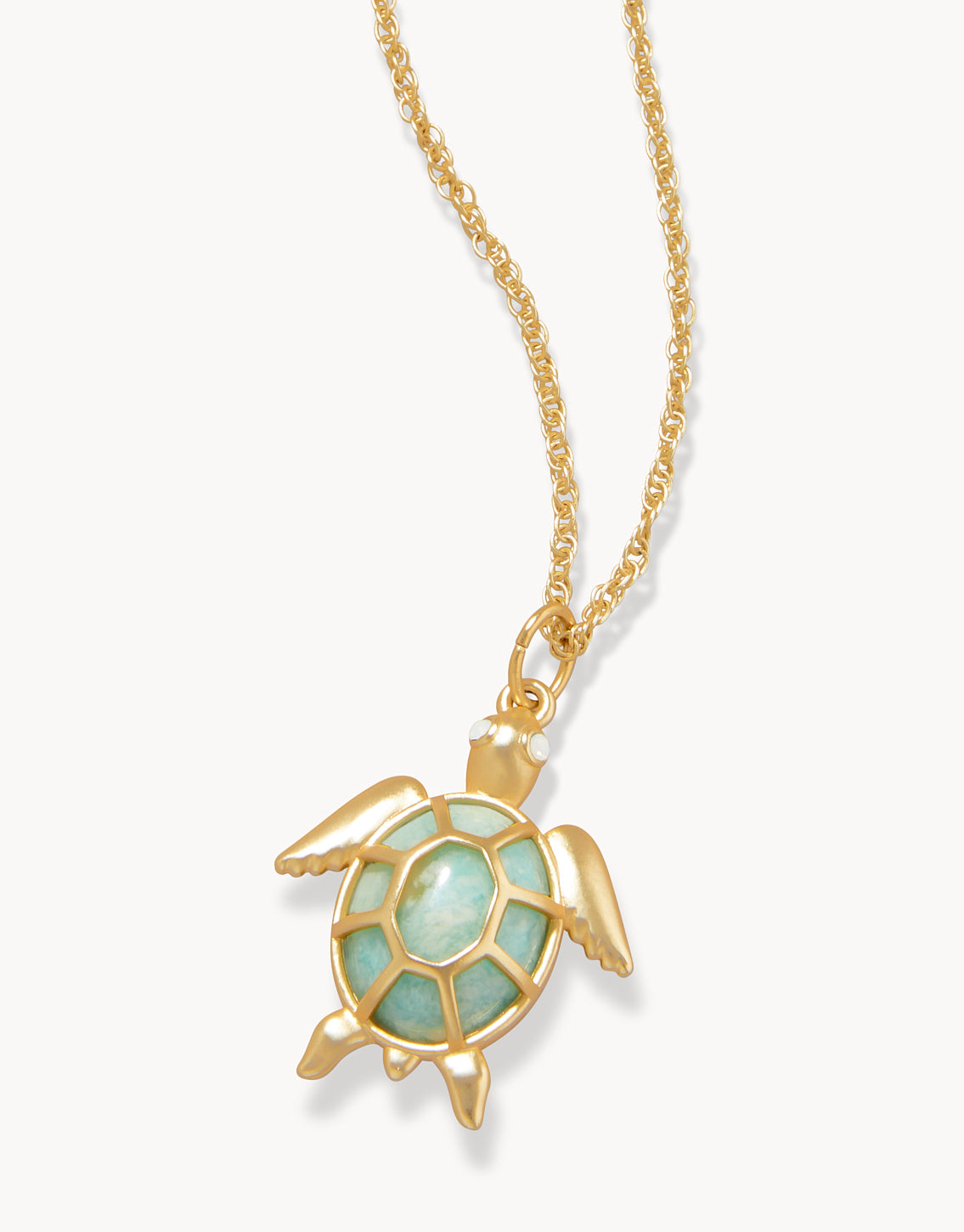 Green Sea Turtle Necklace Amazonite