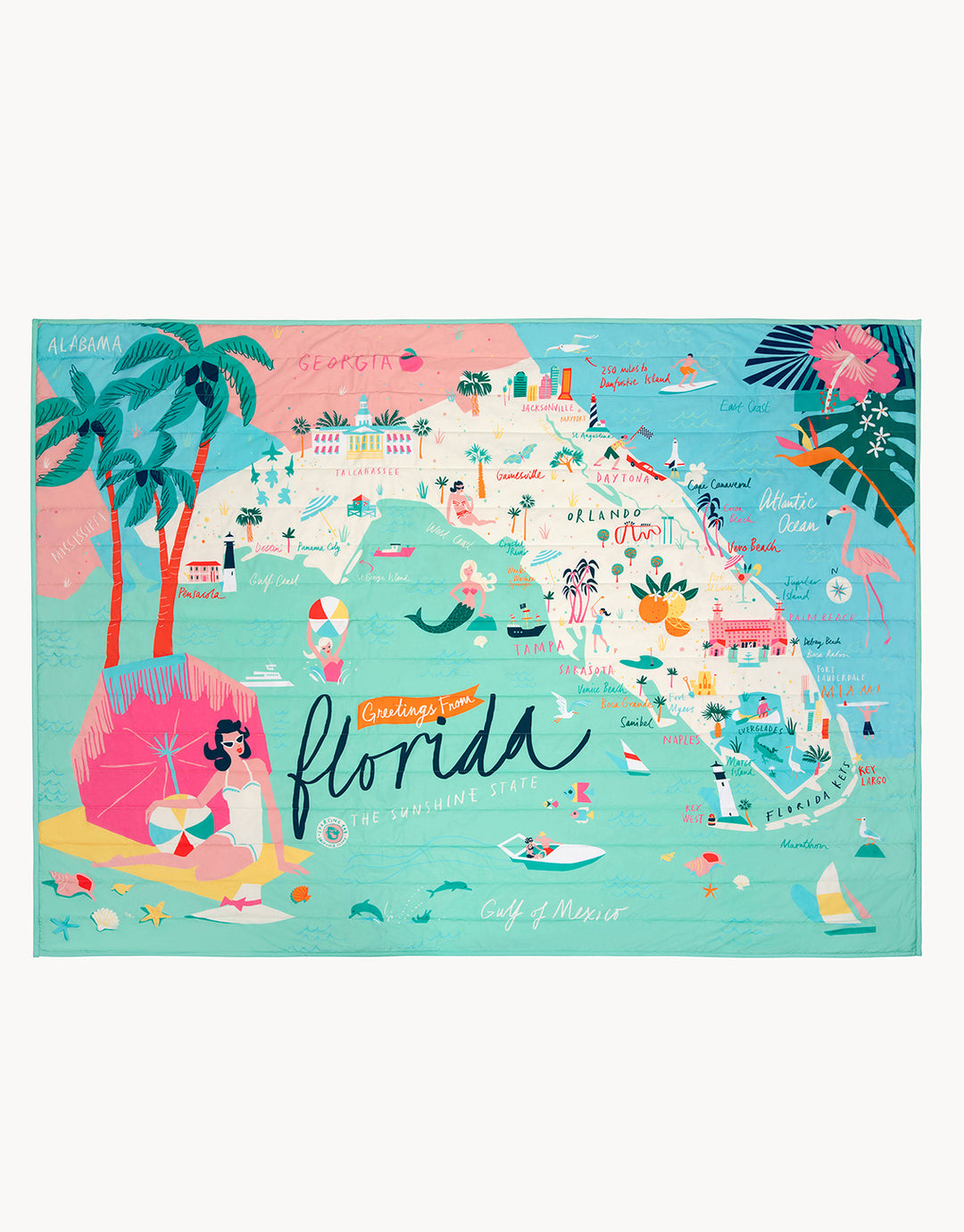 Florida Cotton Quilted Throw