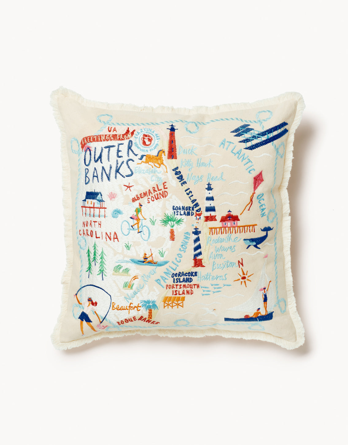 Embroidered Pillow Outer Banks